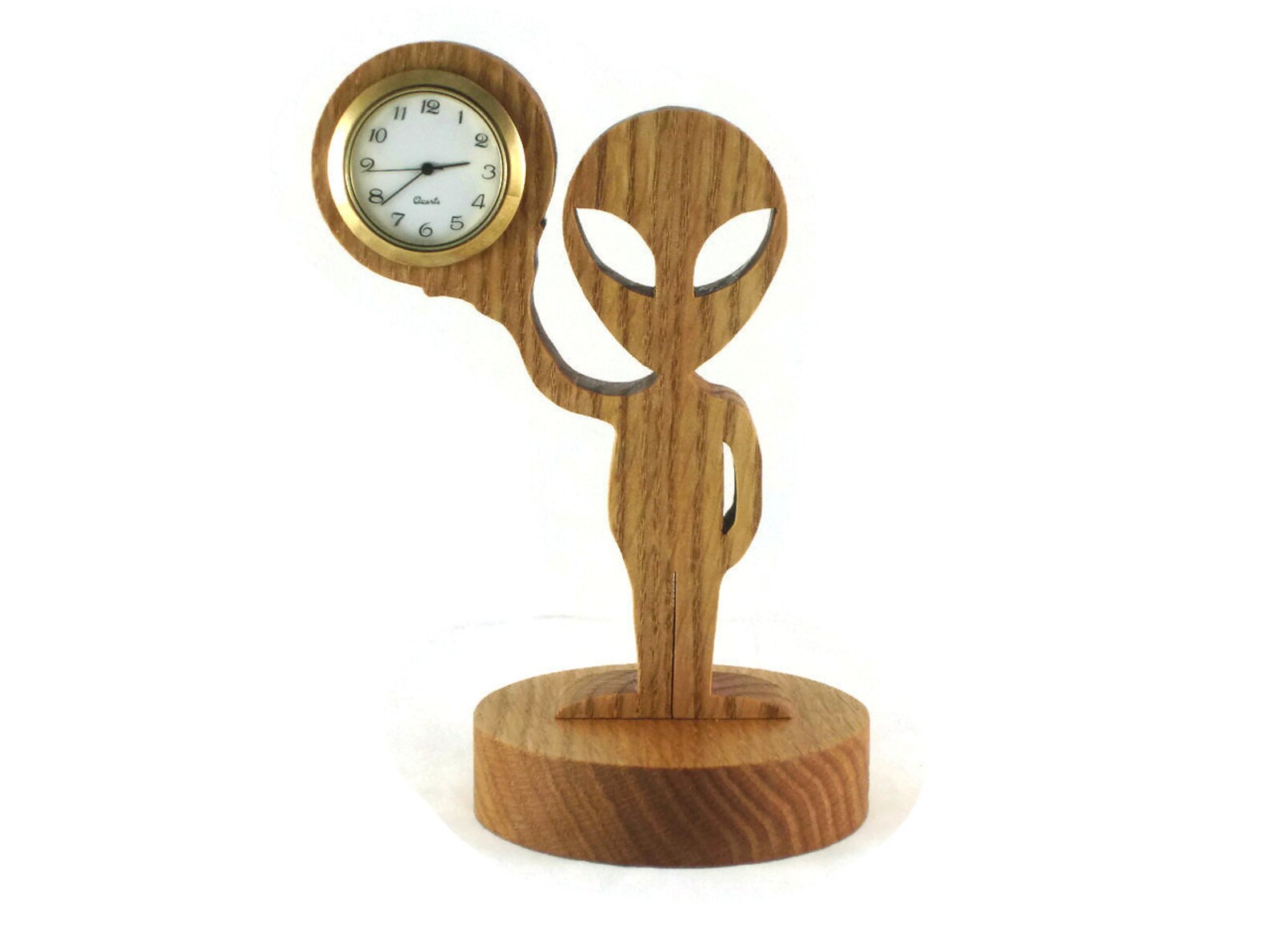 Alien Creature Desk or Shelf Clock Handmade From Oak by | Etsy