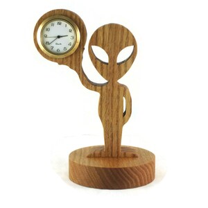 Alien Creature Desk or Shelf Clock Handmade From Oak by - Etsy