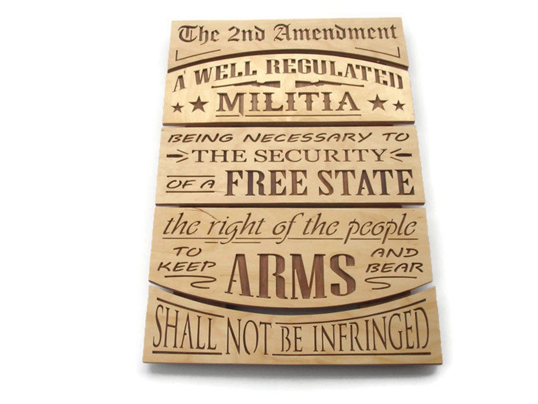 2nd Amendment Wall Hanging Word Art Sign Hand Cut From Birch and Walnut ...