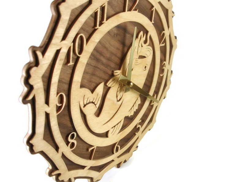 Bass Fish Fishing Wall Hanging Clock Handmade From Birch and - Etsy