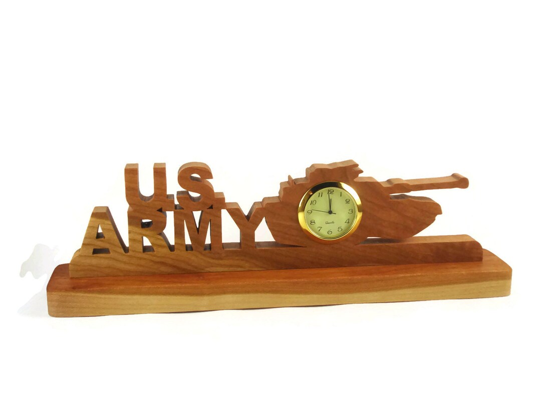 US Army Desk or Shelf Clock Handmade From Cherry Wood by - Etsy