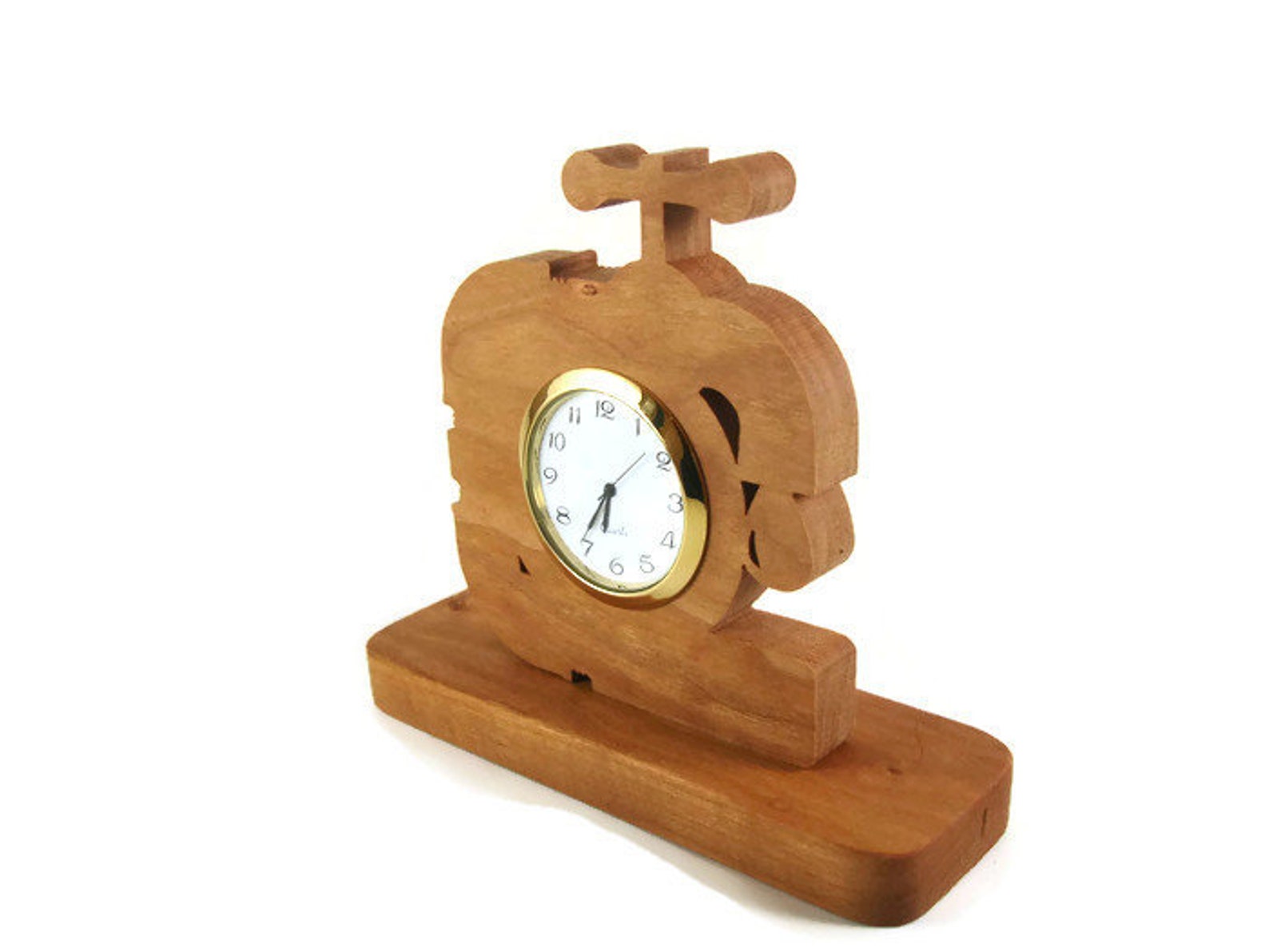 Plumber Desk or Shelf Clock Handmade From Cherry Wood by - Etsy