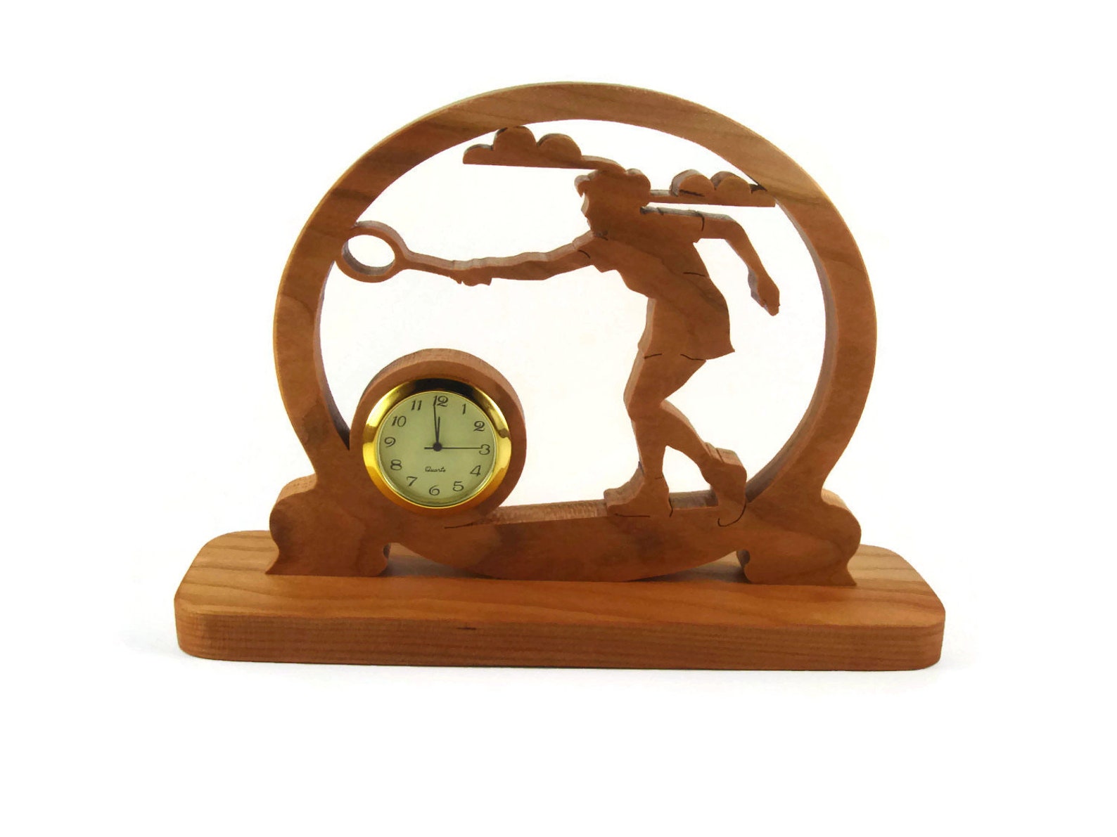 Badminton Desk Clock Handmade From Cherry Wood by Kevskrafts - Etsy