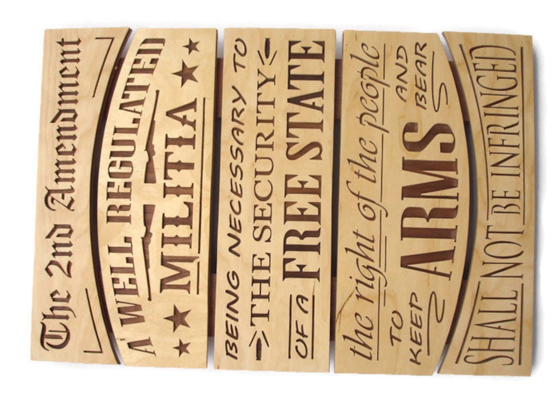 2nd Amendment Wall Hanging Word Art Sign Hand Cut From Birch | Etsy