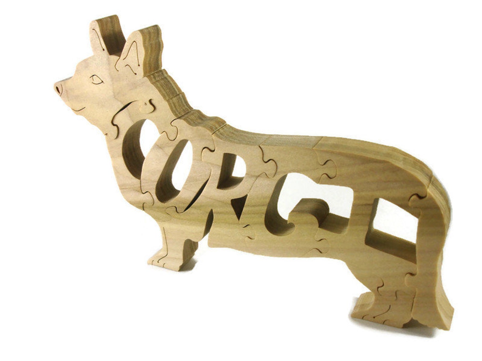 Corgi Wood Dog Puzzle Handmade From Poplar Lumber by | Etsy