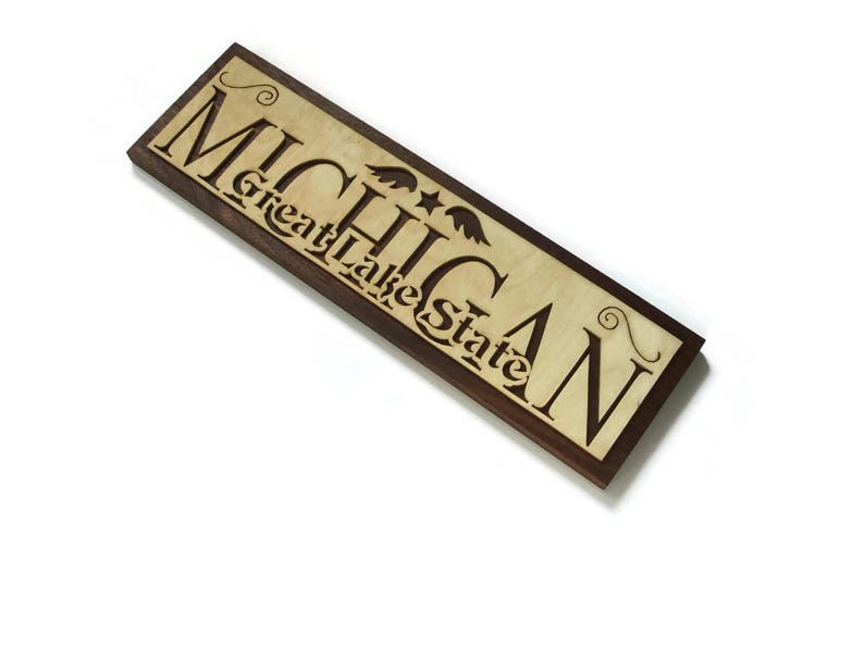 Michigan Great Lake State Wall Hanging Sign / Plaque Handmade | Etsy