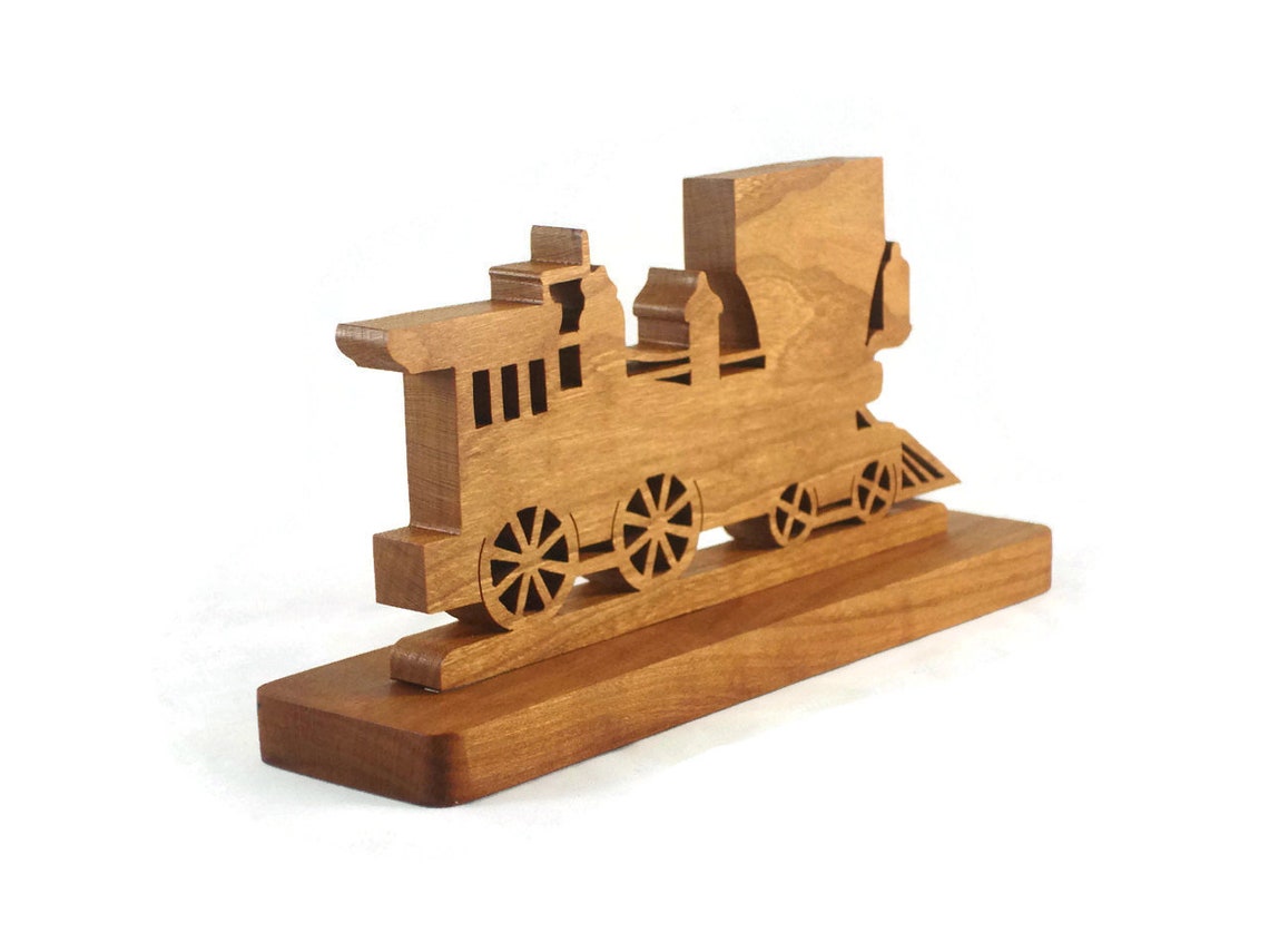 Train Locomotive Desk Clock Handmade From Cherry Wood NFB-1 | Etsy