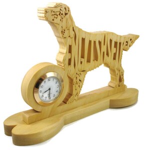 English Setter Wood Quartz Desk Clock Handcrafted From Poplar Lumber - Etsy