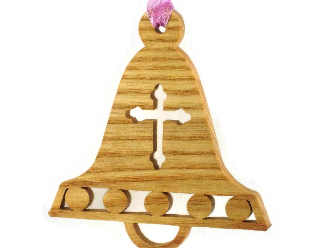 Christmas Bell With Decorative Cross Ornament Handmade From - Etsy