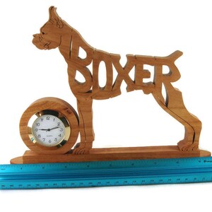 Boxer Dog With Cropped Ears Desk Clock Handcrafted From Cherry Lumber ...