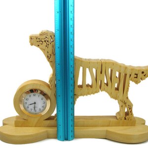 English Setter Wood Quartz Desk Clock Handcrafted From Poplar - Etsy