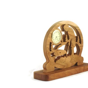 Female Golf Scene Desk Clock Handmade From Cherry Wood, Golfing Clock ...