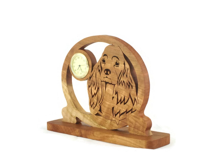 Cocker Spaniel Dog Desk Clock Handmade From Cherry Wood 1-7/16 - Etsy