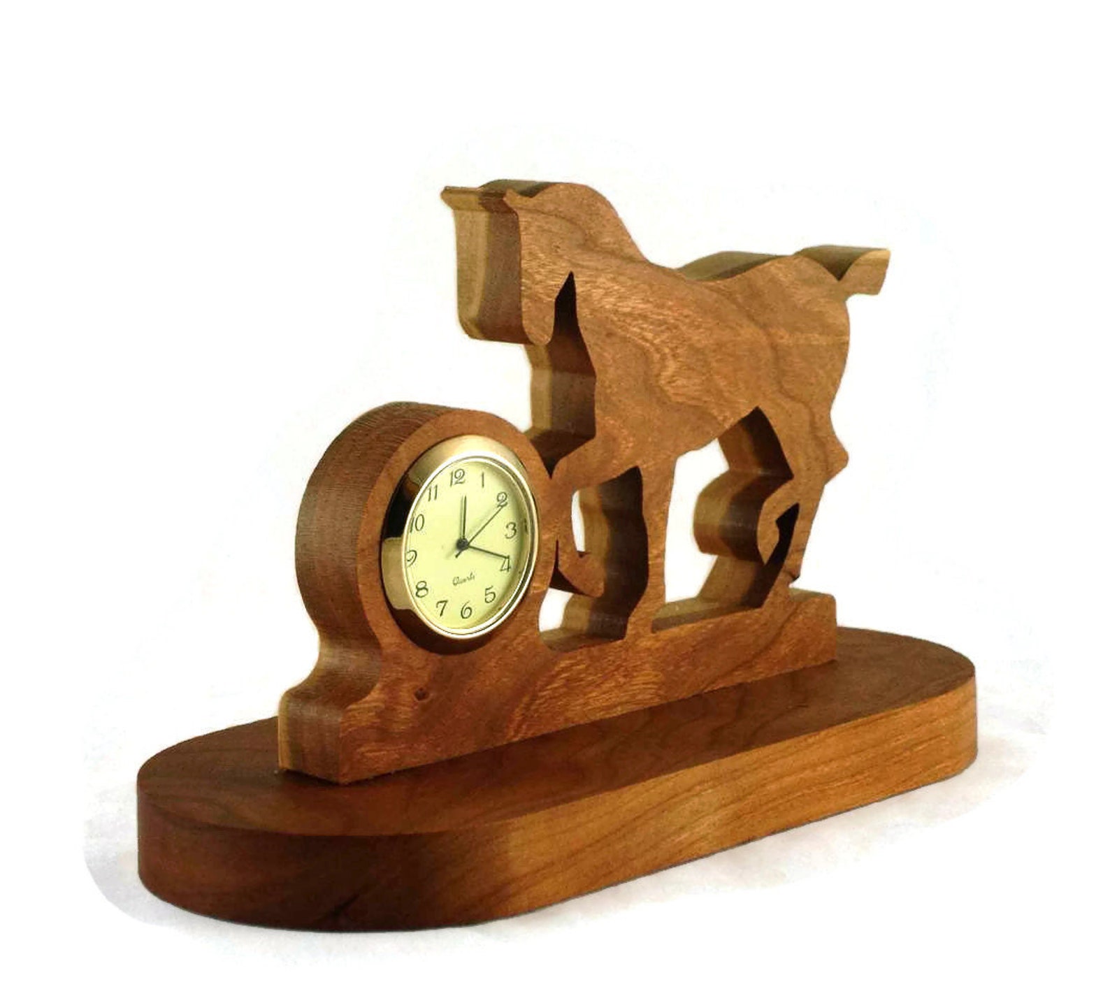 Prancing Horse Desk or Shelf Clock Handmade From Cherry Wood - Etsy