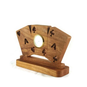 Playing Cards Desk Clock Handmade From Cherry Wood by Kevskrafts - Etsy