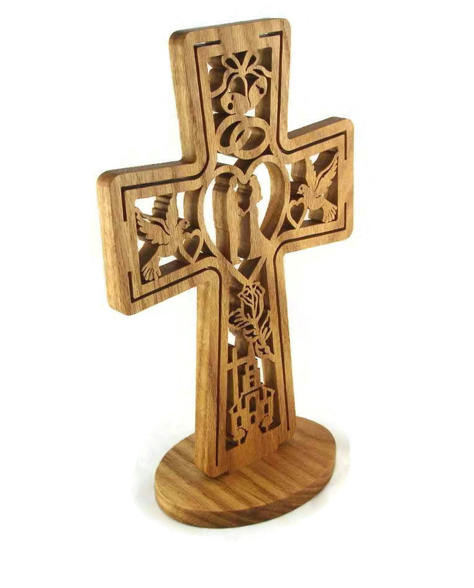 Wedding Marriage Cross Handmade From Oak Wood Church Bride | Etsy