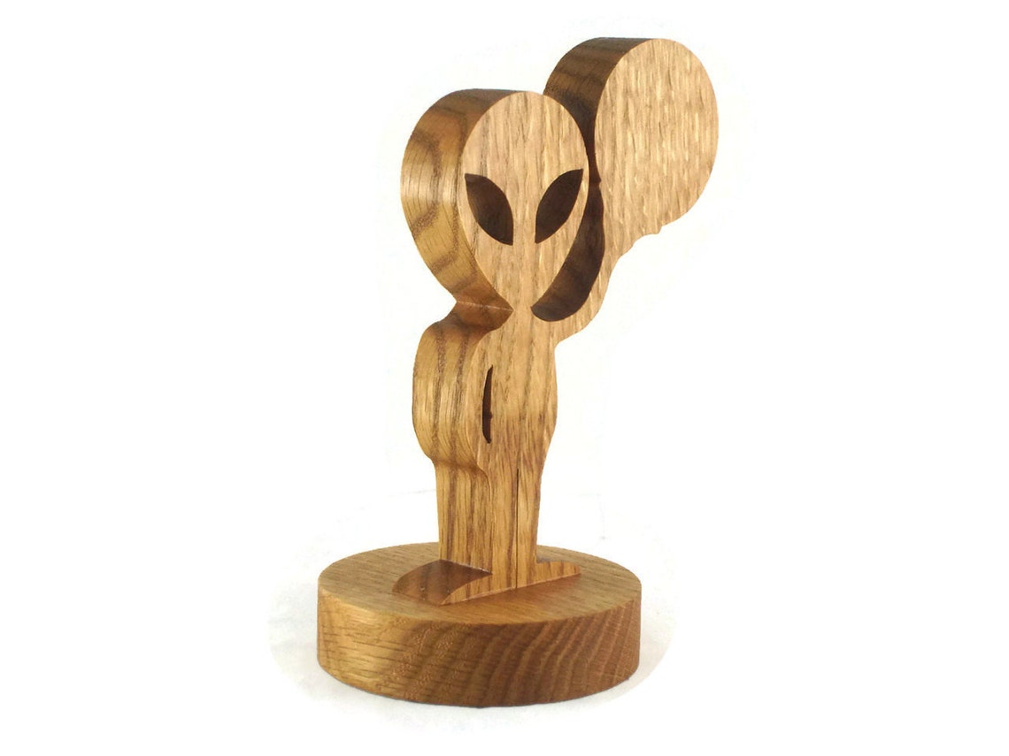 Alien Creature Desk or Shelf Clock Handmade From Oak by | Etsy