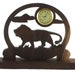 Lion Scene Desk Clock With Quartz 1-7/16 Clock Insert - Etsy