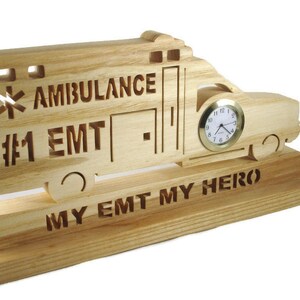 Ambulance EMT Desk or Shelf Quartz Clock Handmade From Ash Wood by ...