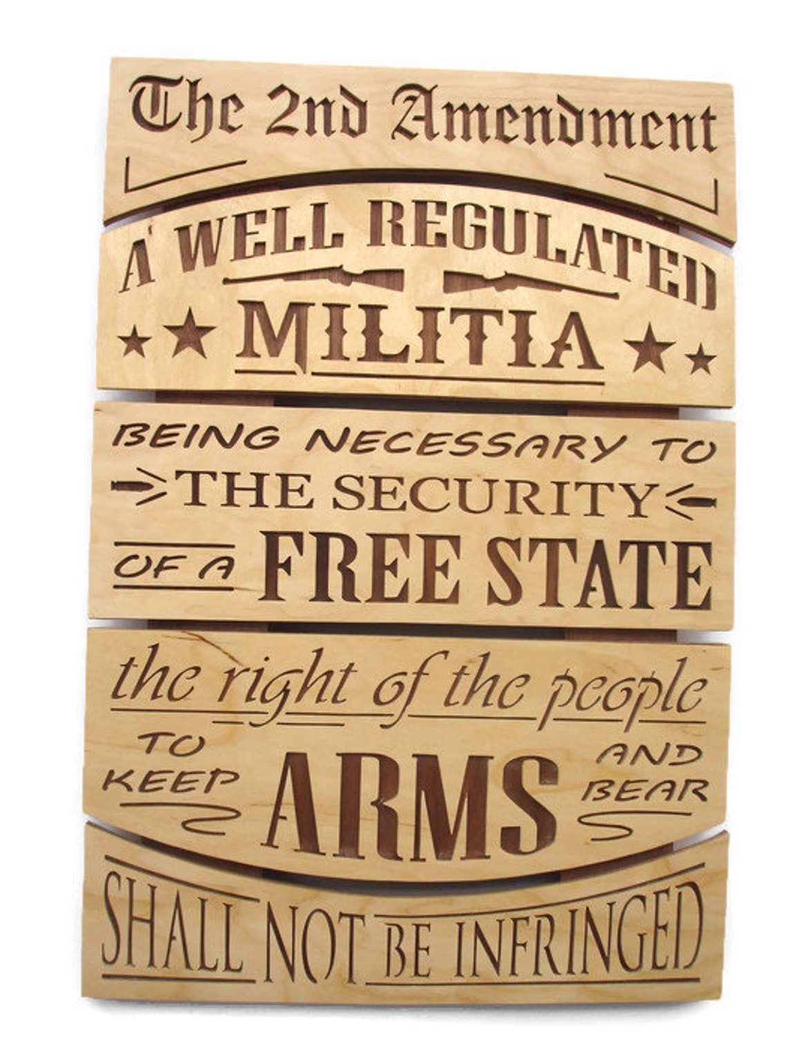 2nd Amendment Wall Hanging Word Art Sign Hand Cut From Birch | Etsy