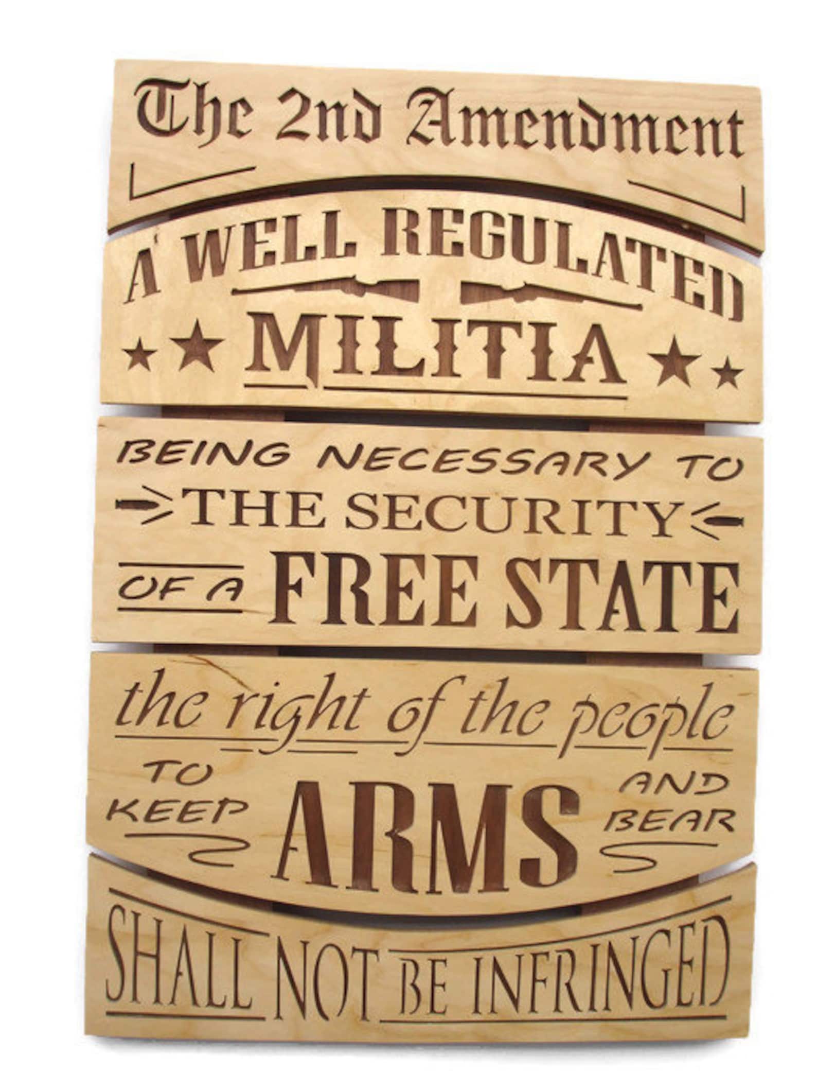 2nd Amendment Wall Hanging Word Art Sign Hand Cut From Birch | Etsy
