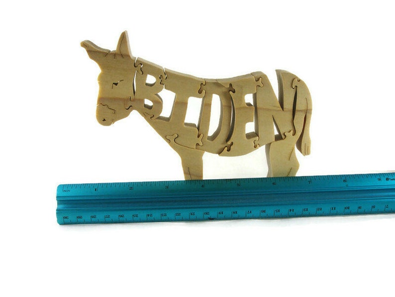 Biden Wood Democrat Donkey Scroll Saw Puzzle Handmade From - Etsy