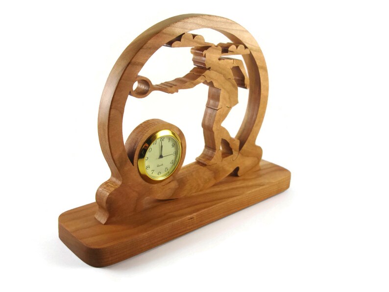 Badminton Desk Clock Handmade From Cherry Wood by Kevskrafts - Etsy