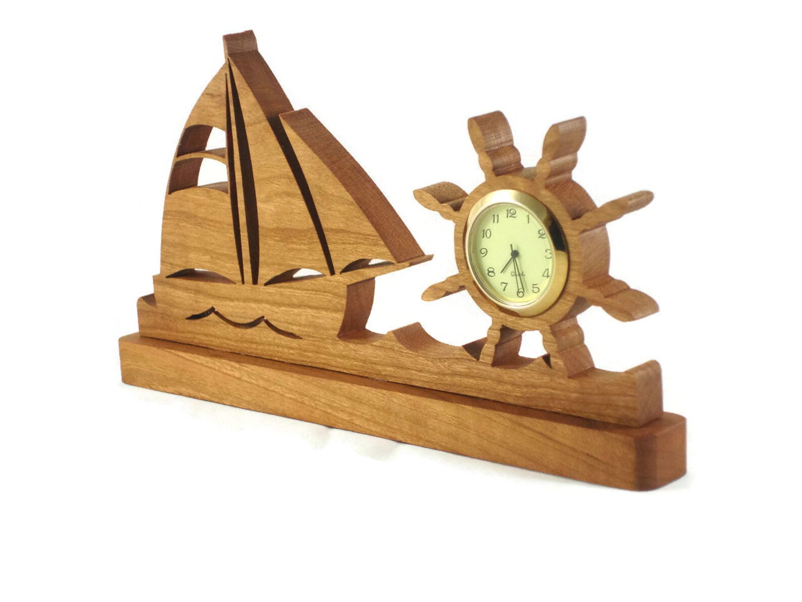 Gone Sailing Sailboat Mini Desk Clock Handmade From Cherry | Etsy