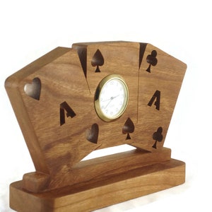 Playing Cards Desk Clock Handmade From Cherry Wood by Kevskrafts - Etsy