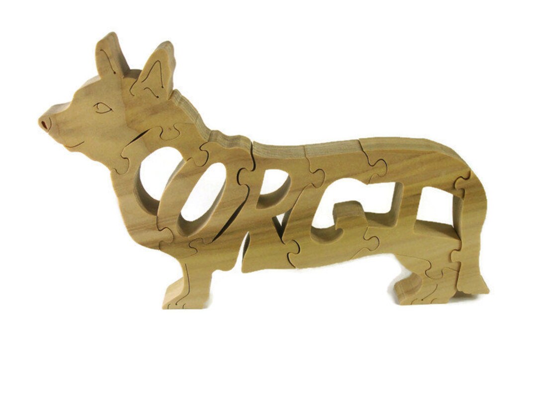 Corgi Wood Dog Puzzle Handmade From Poplar Lumber by - Etsy