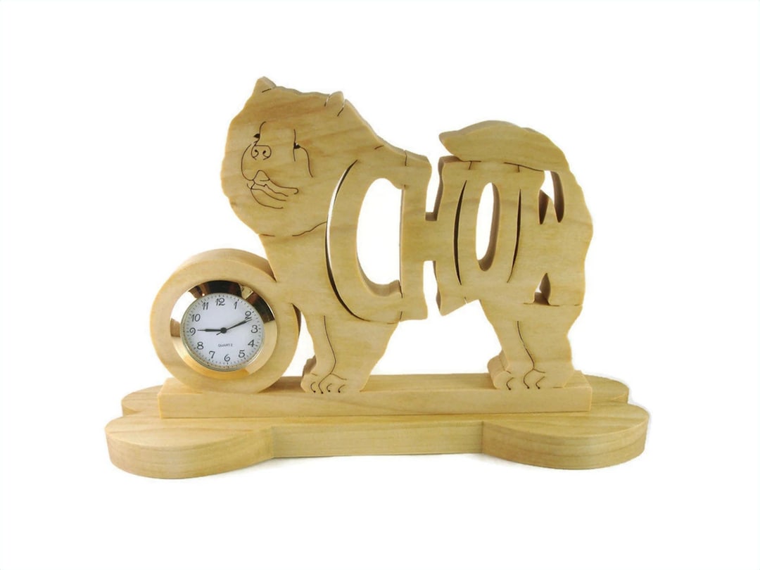 Chow Quartz Desk Clock Handcrafted From Poplar Lumber by Kevskrafts. - Etsy