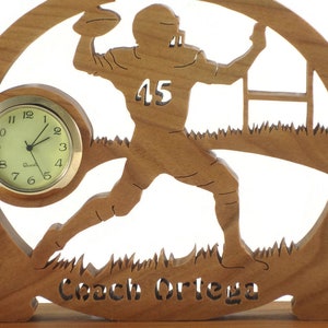 Personalized Football Player Desk Clock Handcrafted From Cherry Wood - Etsy