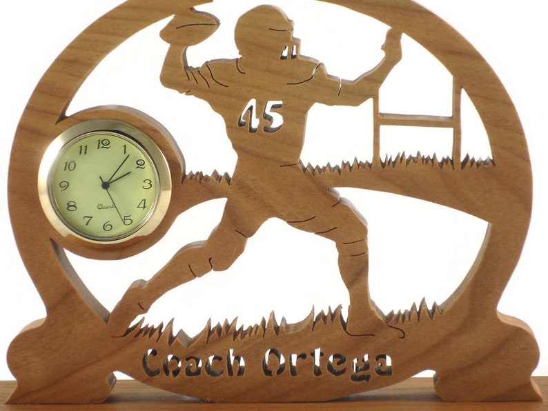 Personalized Football Player Desk Clock Handcrafted From - Etsy