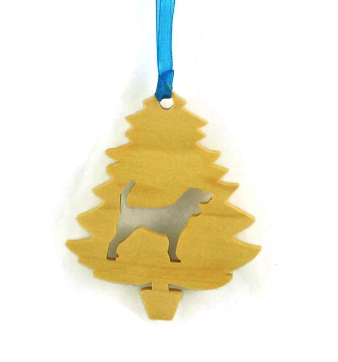 Beagle Christmas Tree Ornament Handmade From Poplar Wood - Etsy
