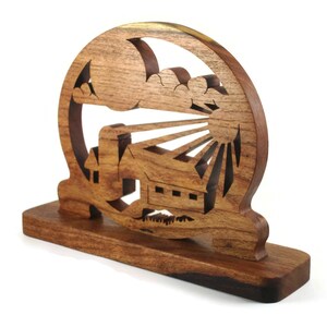 Farm Barnyard Scene Desk Clock Handmade From Cherry Wood by - Etsy