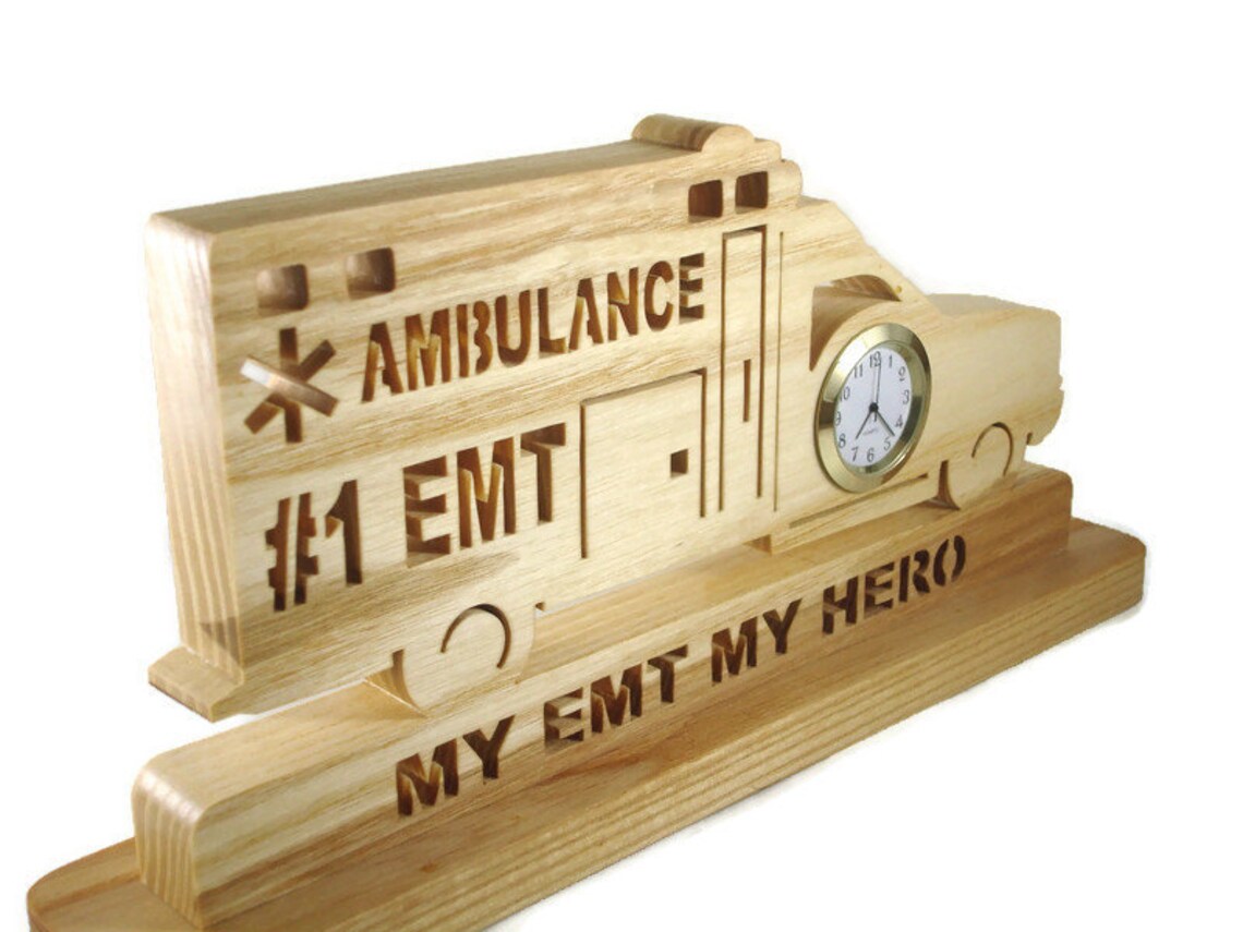 Ambulance EMT Desk or Shelf Quartz Clock Handmade From Ash | Etsy