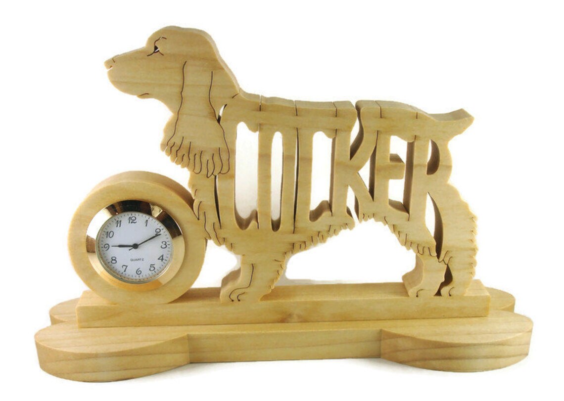 English Cocker Spaniel Quartz Desk Clock Handcrafted From - Etsy