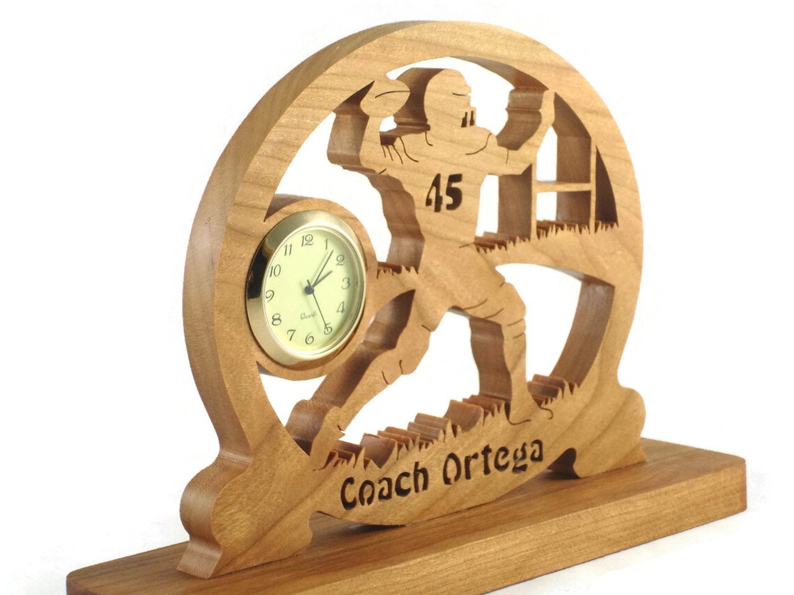 Personalized Football Player Desk Clock Handcrafted From - Etsy
