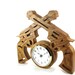 Six Shot Revolver Pistol Wall Hanging Clock Handmade From Oak Wood by ...