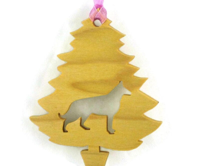 German Shepherd Christmas Tree Ornament Handmade From Poplar Wood ...