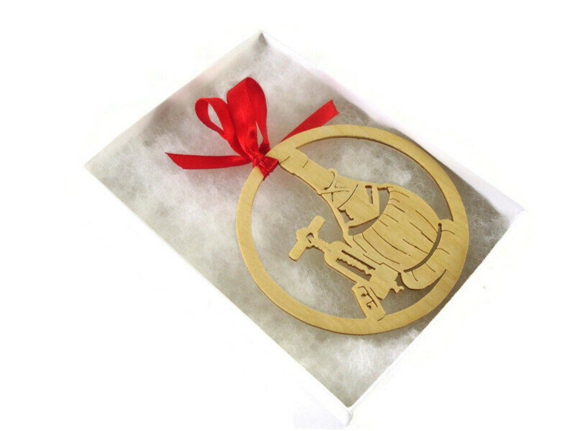 Wine Bottle and Cork Screw Christmas Ornament Handmade From - Etsy