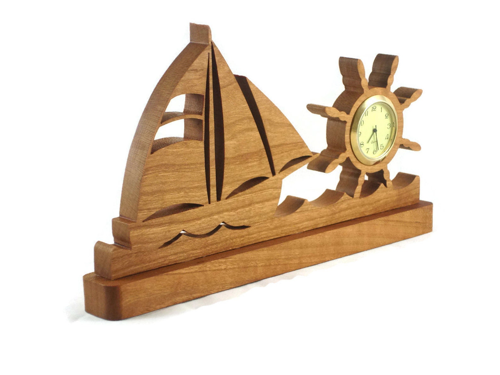 Gone Sailing Sailboat Mini Desk Clock Handmade From Cherry | Etsy