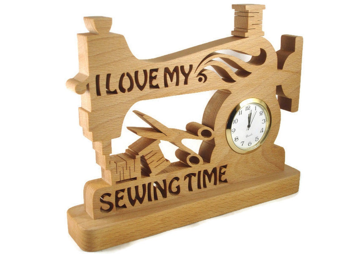 Sewing Machine Desk Quartz Clock Handmade From Beech Wood by Kevskrafts ...