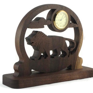 Lion Scene Desk Clock With Quartz 1-7/16 Clock Insert - Etsy