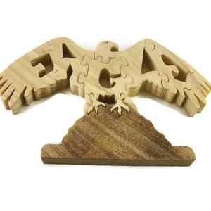 Eagle Scroll Saw Puzzle Handmade From Poplar - Etsy