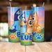 Bluey Footprints Tumbler Wrap,3d Blue Dog Family 20oz Kids Flip Top ...