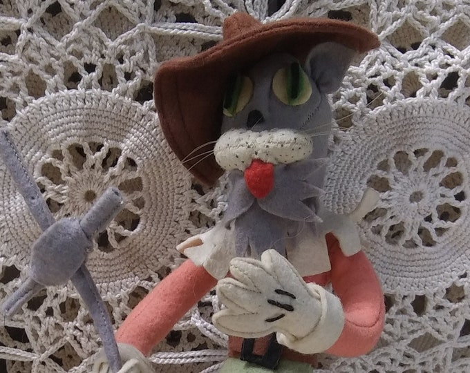Vintage Puss in Boots Felt Stuffed Doll - Etsy