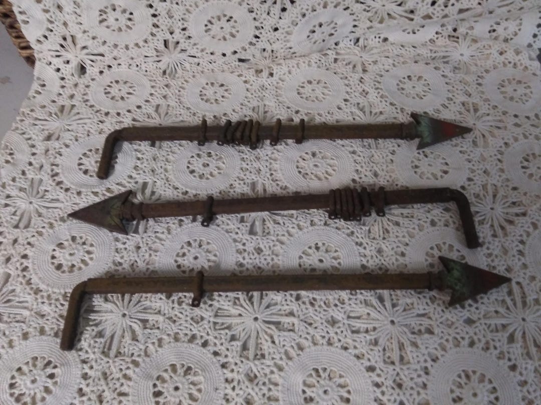Victorian Swing Arm Arrow Curtain Drapery Rod Set 3 - Etsy