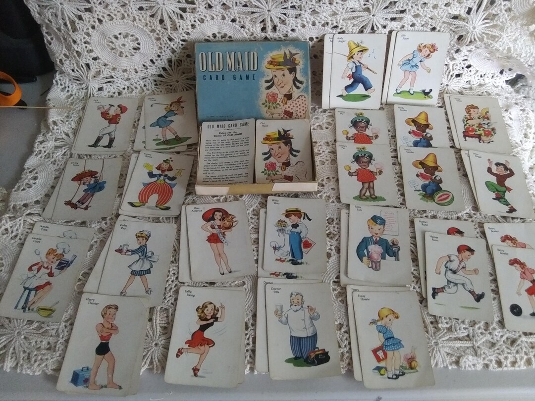 Vintage Old Maid Card Game, Great Cards, Whitman Publishing, Complete ...