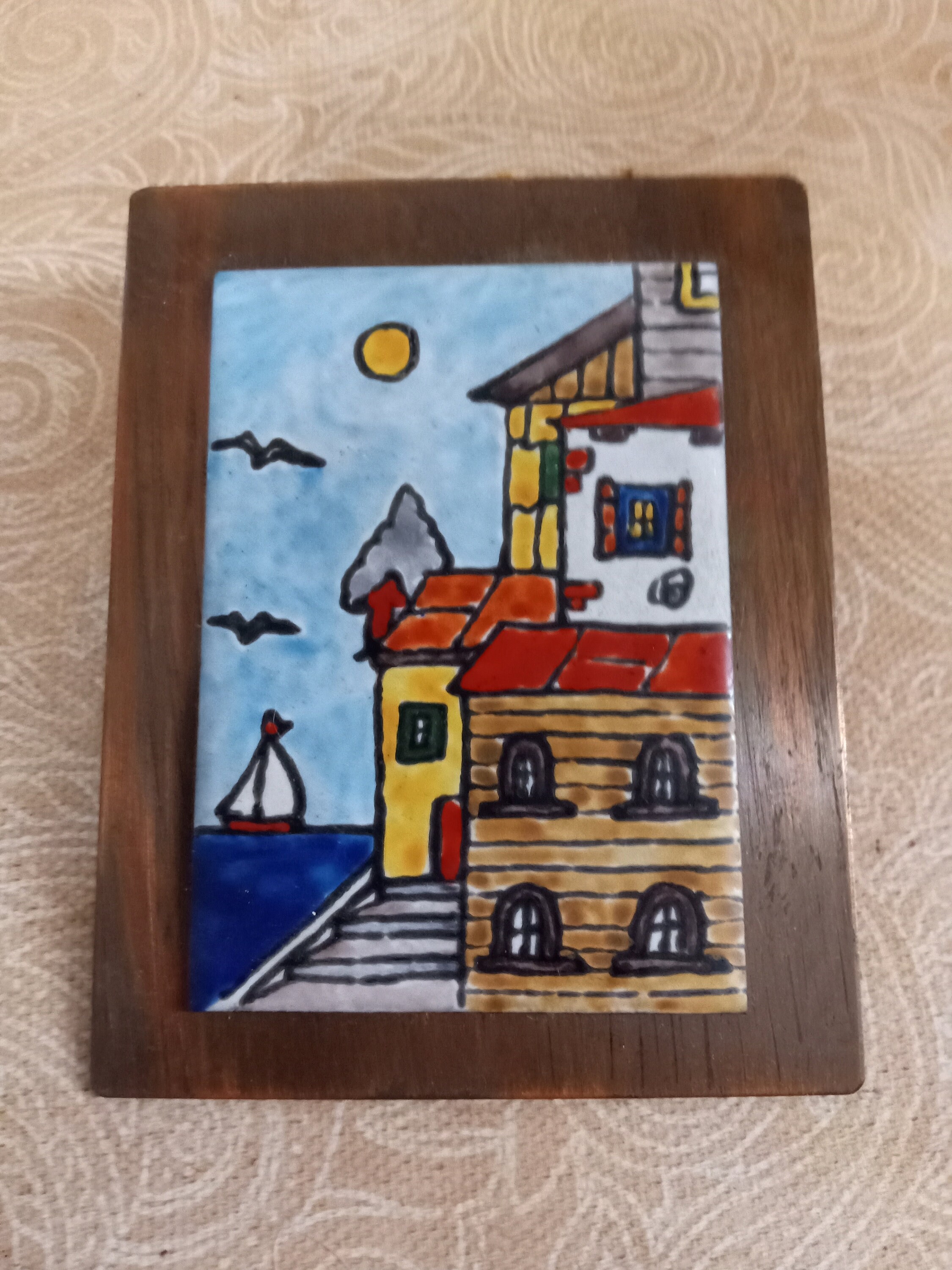 Vintage Canelo Chile Original Miniatures village View Ceramic Inlay Set ...